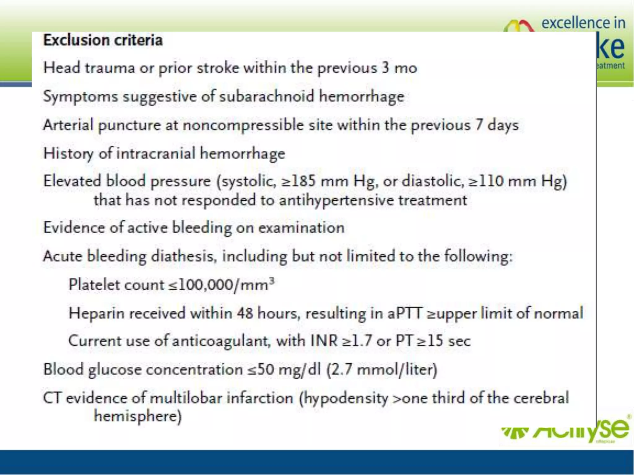 Stroke thrombolysis protocol | PPTX