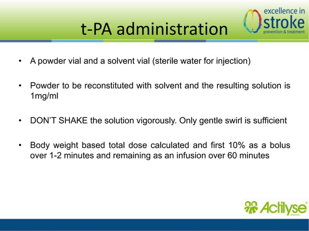 Stroke thrombolysis protocol | PPTX | First Aid | Injuries