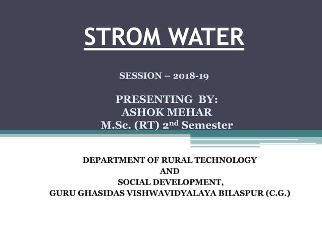 Strom water | PPTX | Geography | Science