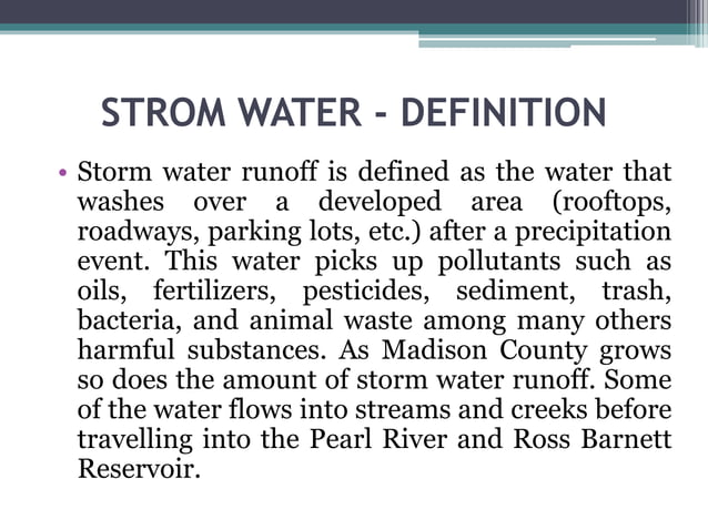 Strom water | PPTX | Geography | Science