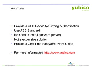 Strong Authentication OpenID & Yubico | PPT