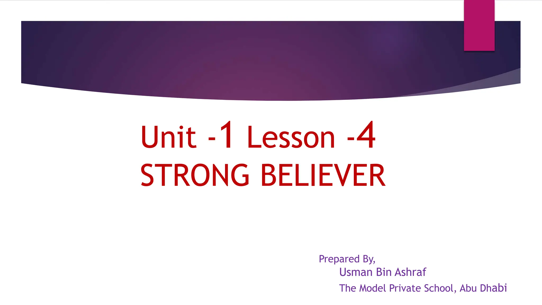 strong-believer_usm etiquettes of a strong believer | PPTX