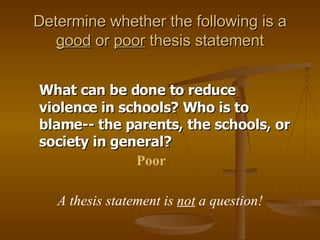 Strong Thesis Statements | PPT