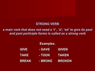 Strong and Weak Verbs | PPT