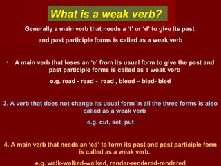 Strong and Weak Verbs | PPT