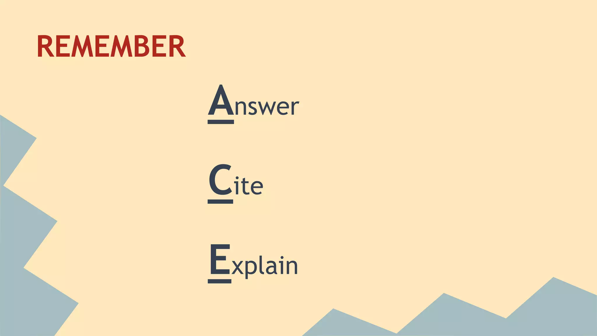 Strong Answer Format (ACE) | PPT