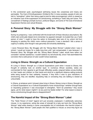Strong Black Woman? No, I Just Want to Be Weak Now! | PDF
