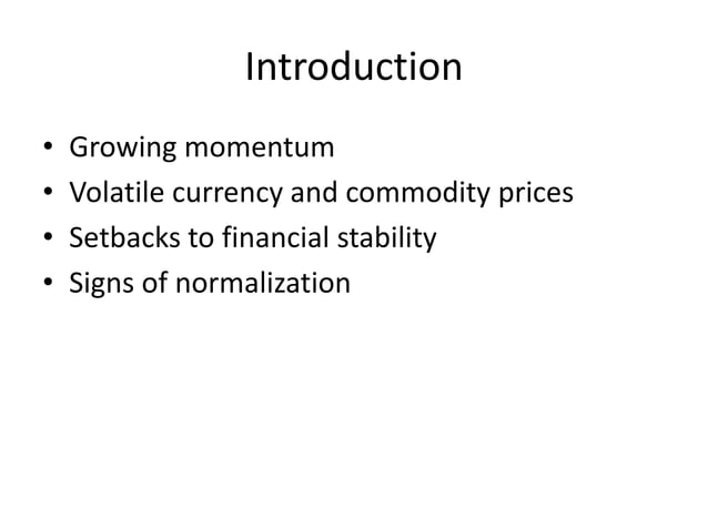Stronger activity but setbacks to financial stability | PPT