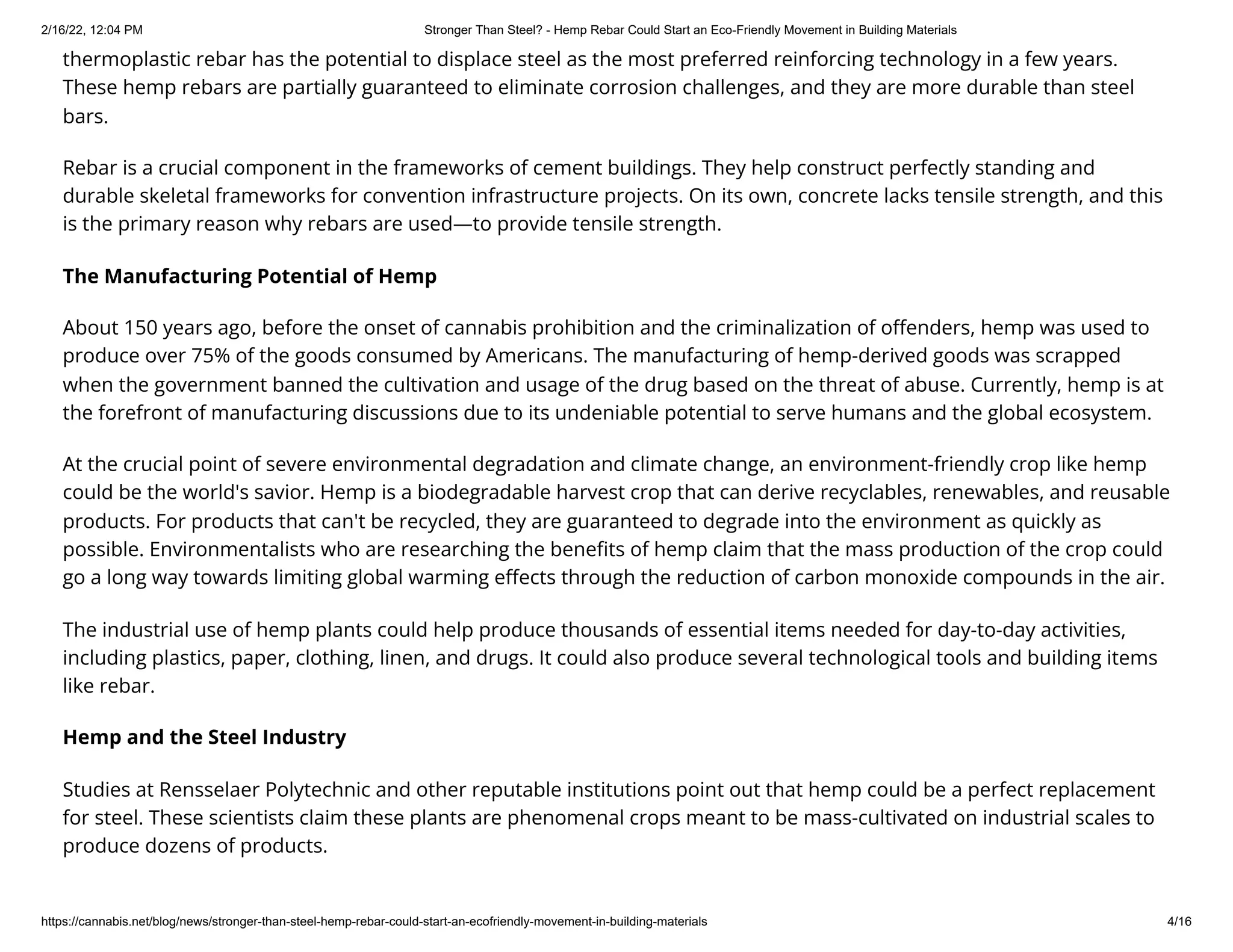 Is Hemp Rebar Part the Future of Building Materials? | PPT