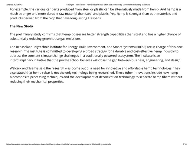 Is Hemp Rebar Part the Future of Building Materials? | PPT