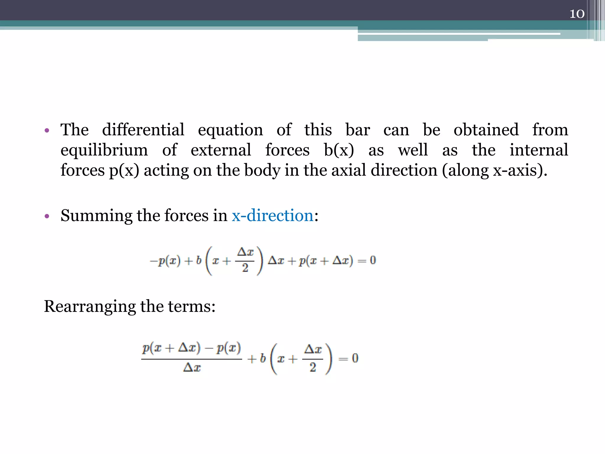 Strong form and weak form explanation through examples of a bar(en no 19565001) | PDF