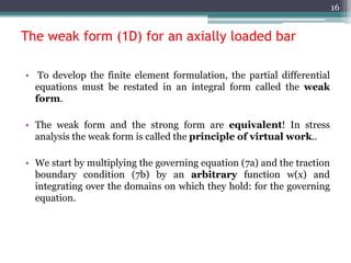 Strong form and weak form explanation through examples of a bar(en no 19565001) | PDF