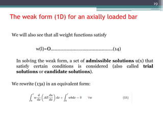 Strong form and weak form explanation through examples of a bar(en no ...