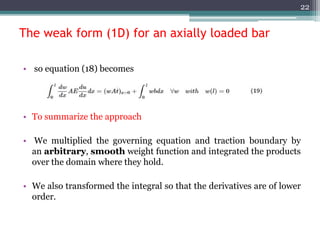 Strong form and weak form explanation through examples of a bar(en no ...