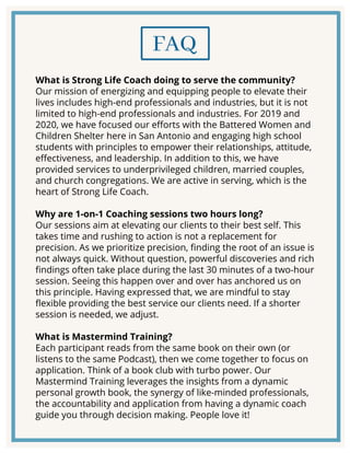 Strong Life Coach Brochure | PDF