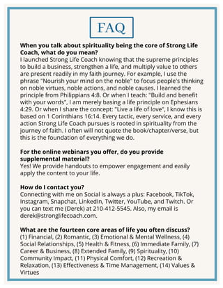 Strong Life Coach Brochure | PDF