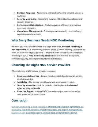 Strong Strategy Business Efficiency with 24 7 NOC Monitoring at AI-NOC.docx