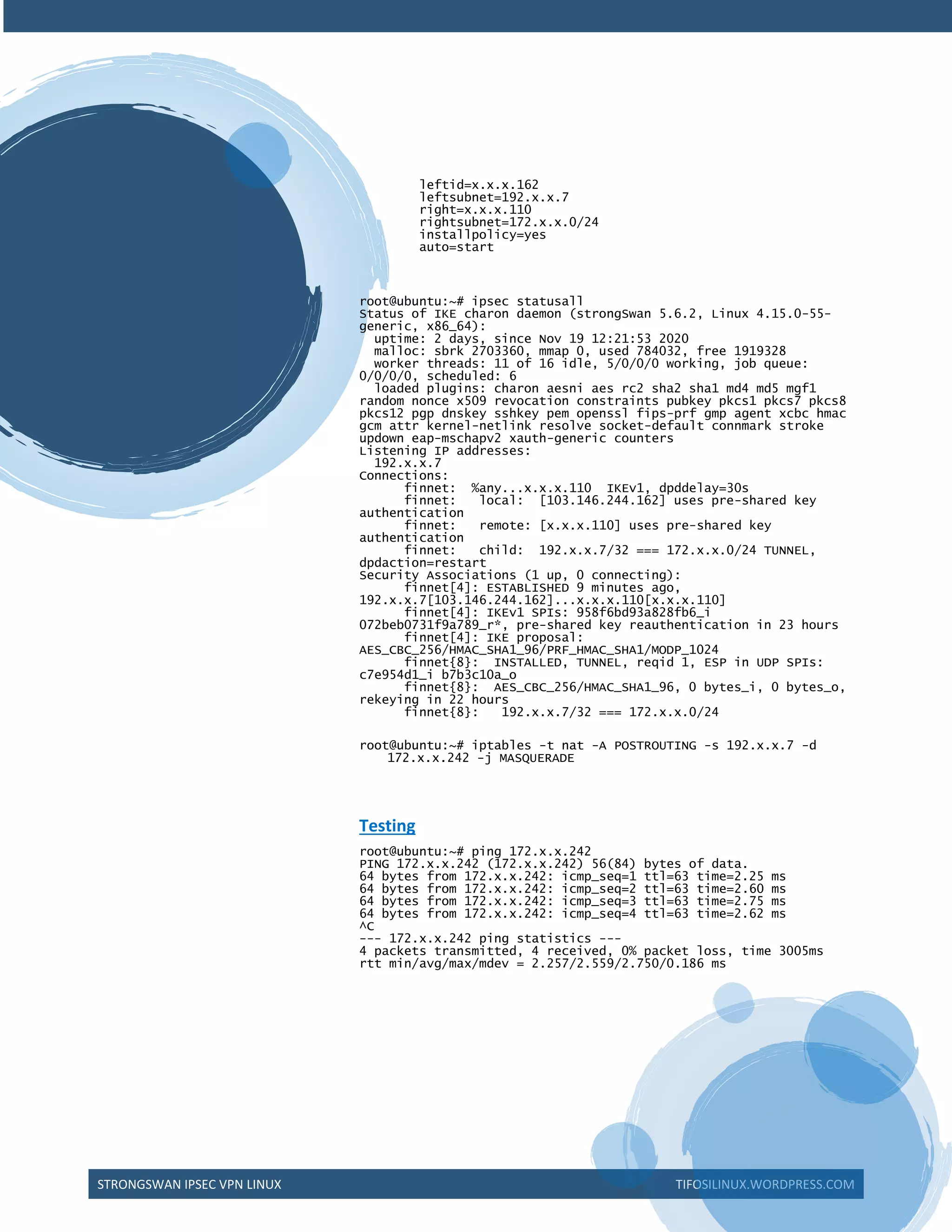Strongswan ipsec vpn_linux_strongswan_ip | PDF