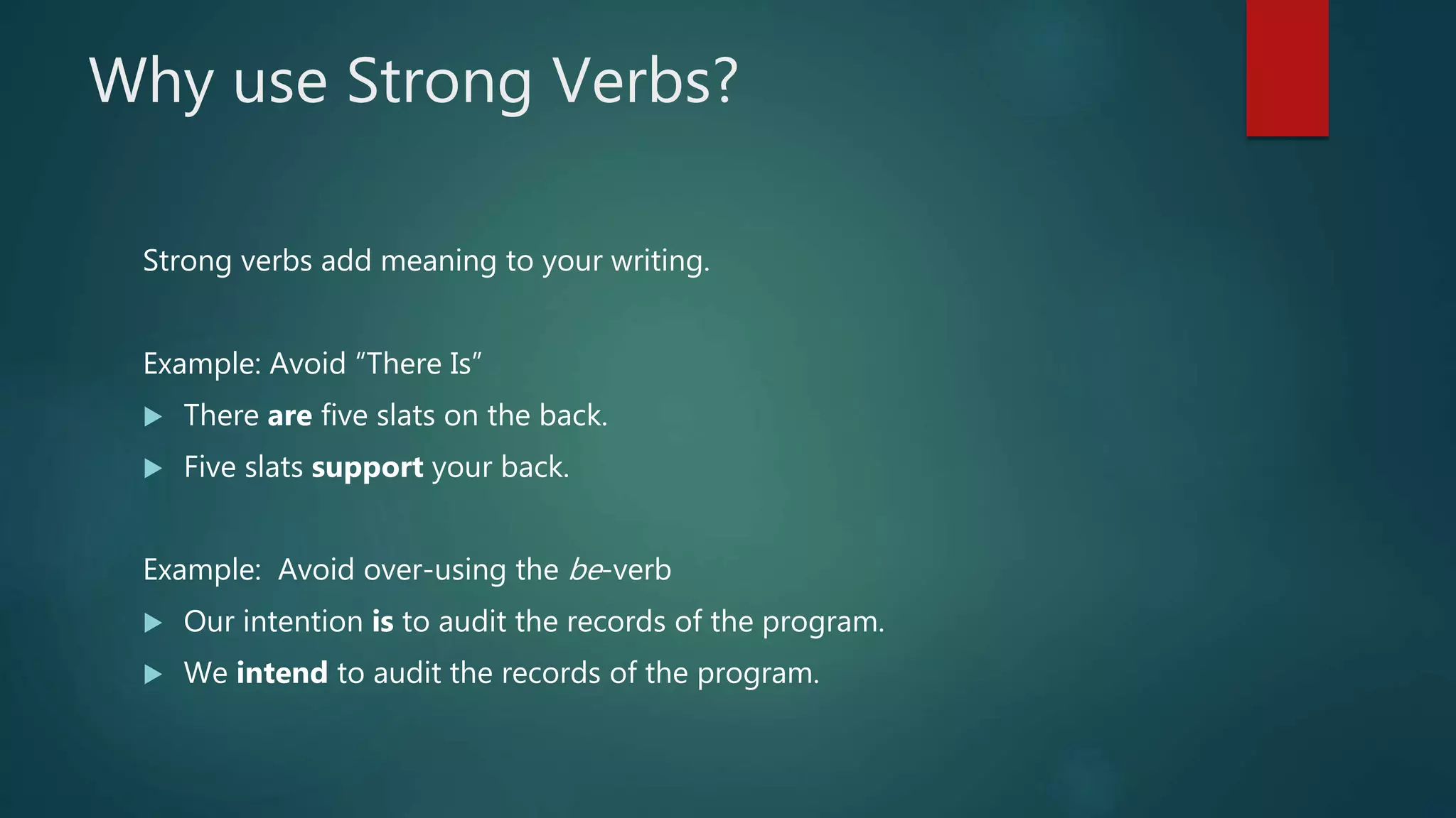 Strong verbs | PPTX