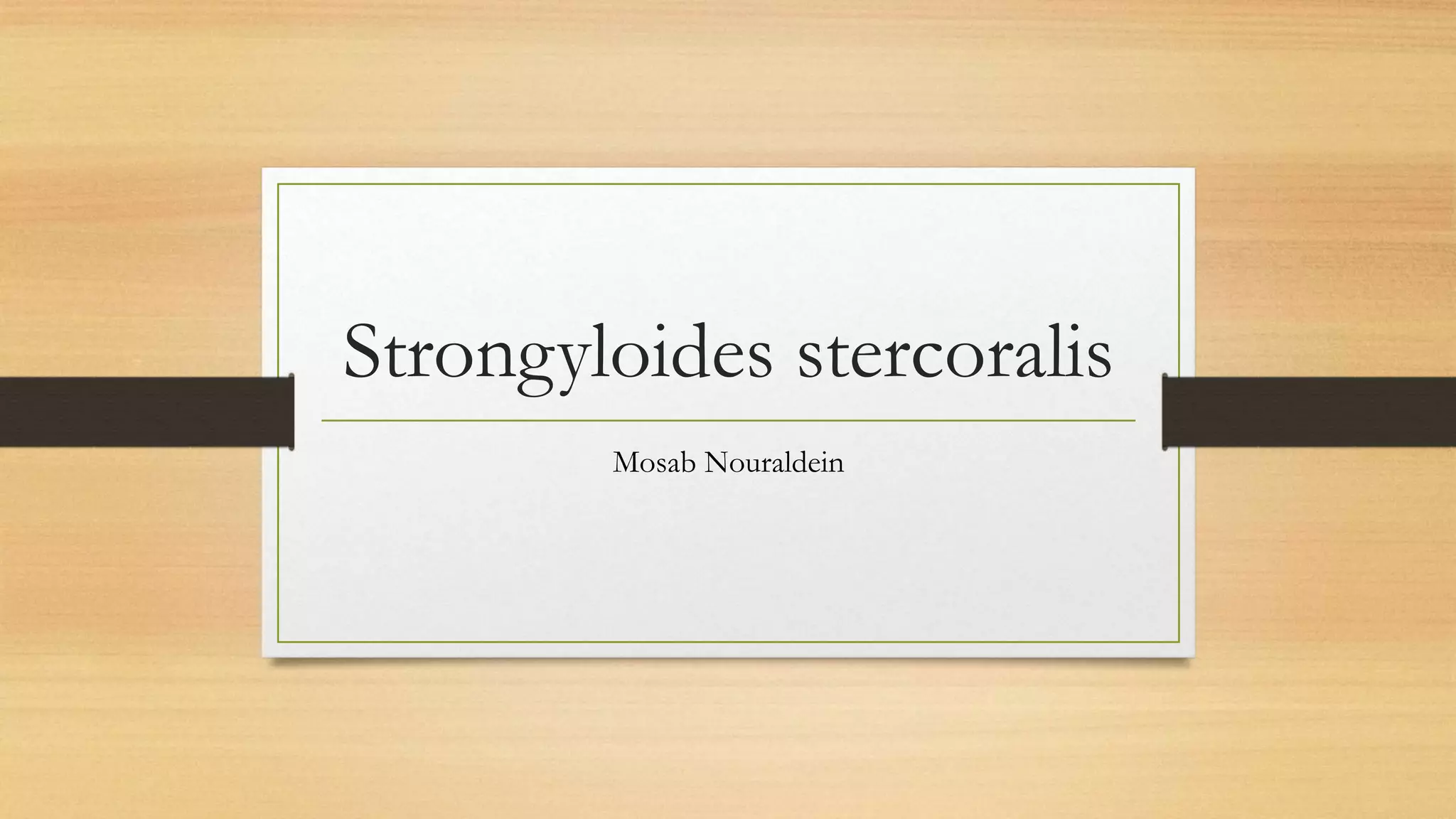 Strongyloides stercoralis | PPTX