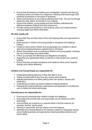 Stronsay anti bullying policy for settings july 2018 | PDF