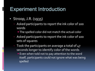 Stroop Effects- The Experiment- RC. Arizona State University. ASU ID ...