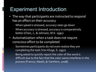 Stroop Effects- The Experiment- RC. Arizona State University. ASU ID ...