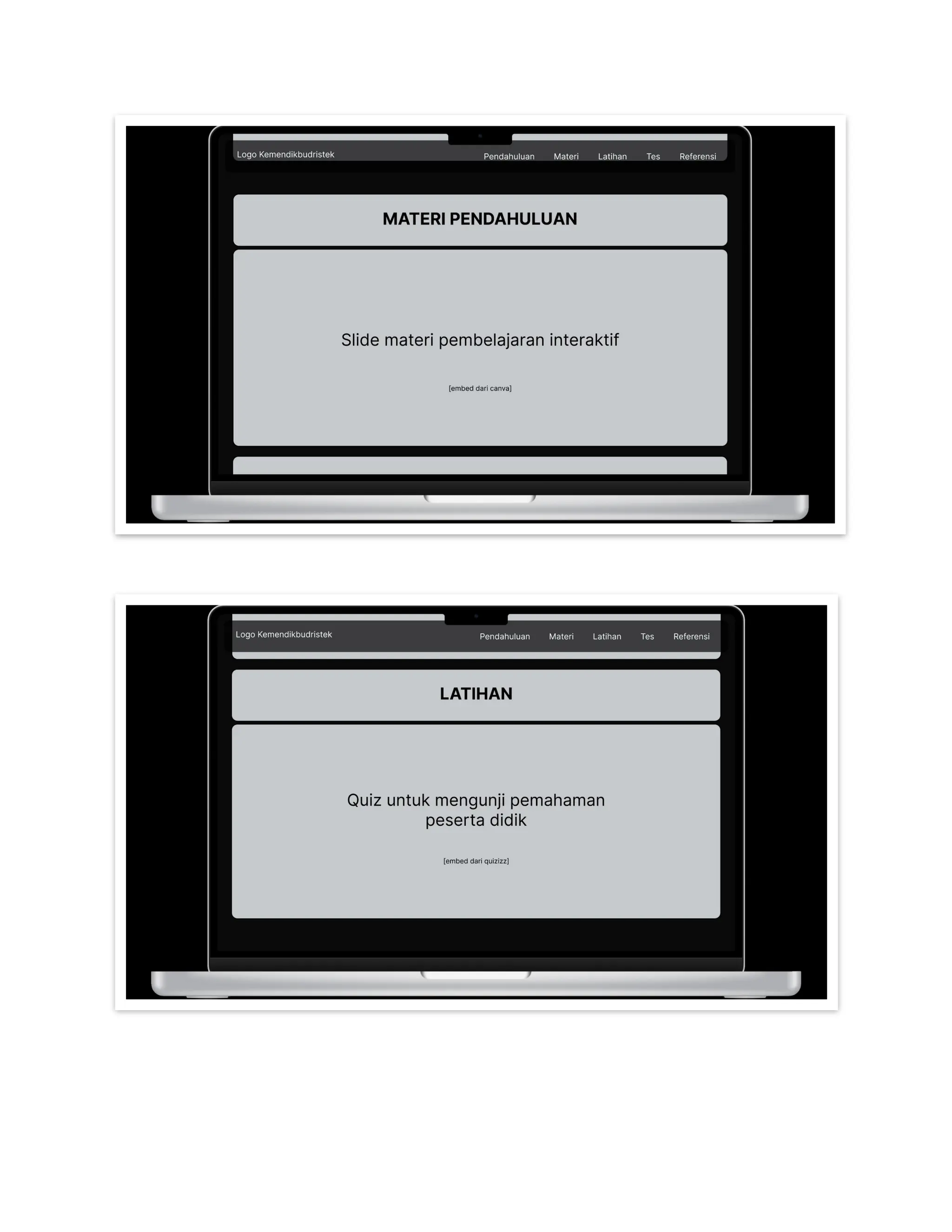 storyboad desain web pemebelajaran informatika | DOCX