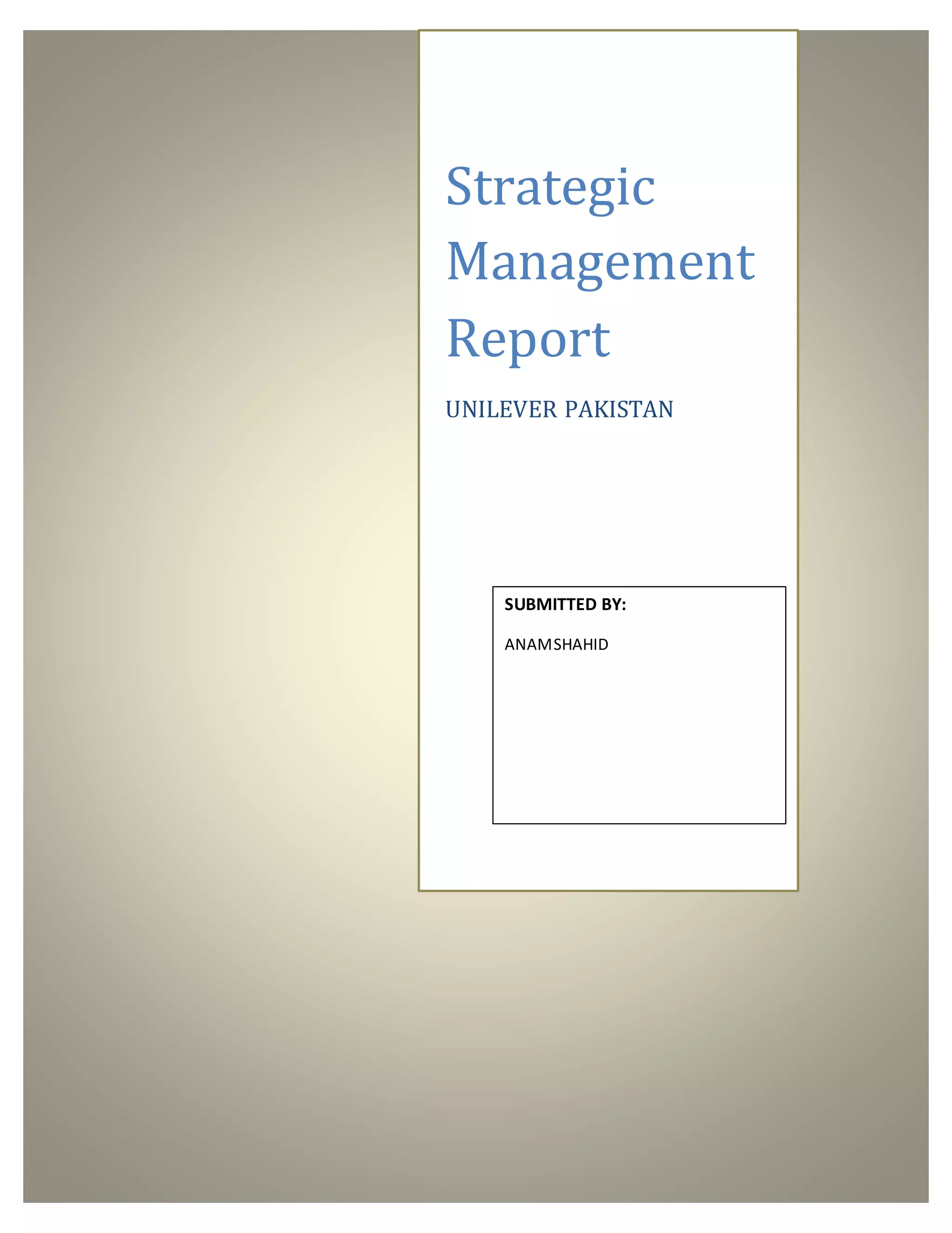 Unilever Strategic Management Report | DOCX