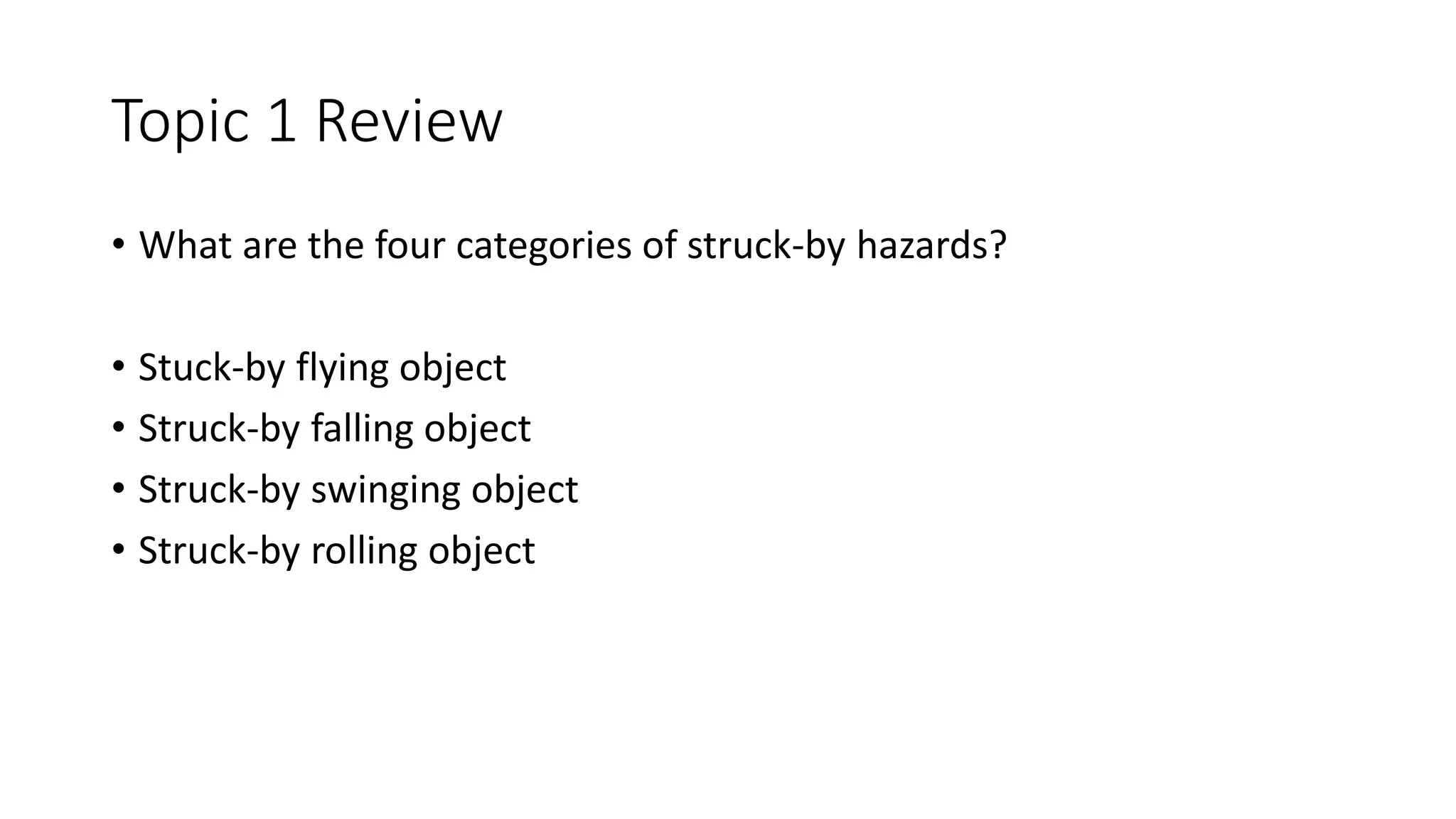 Struck By Hazards 2018 | PPTX
