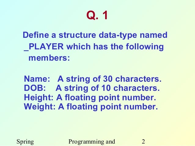 Struct Examples