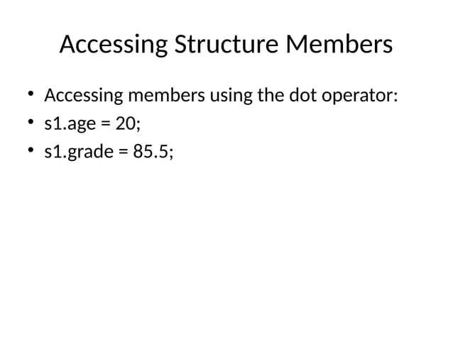 Powerpoint Presentation On Structures In C Programing Pptx Programming Languages Computing