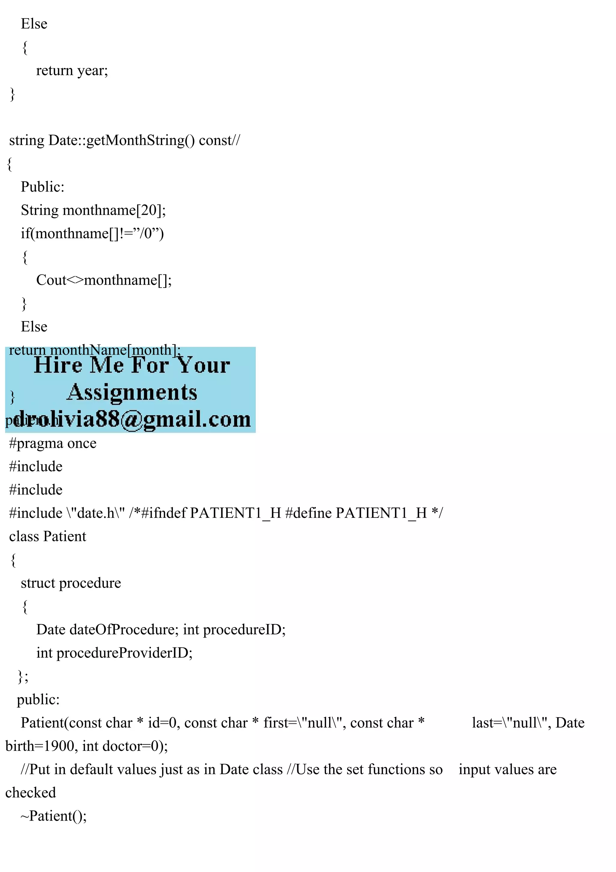 struct procedure { Date dateOfProcedure; int procedureID.pdf