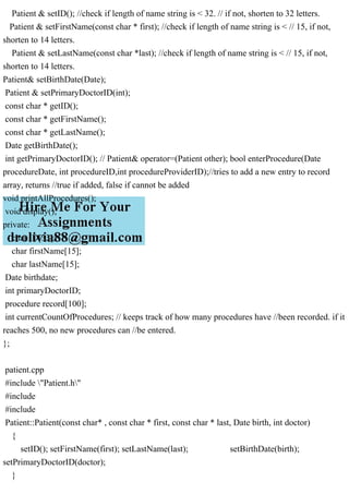 struct procedure { Date dateOfProcedure; int procedureID.pdf