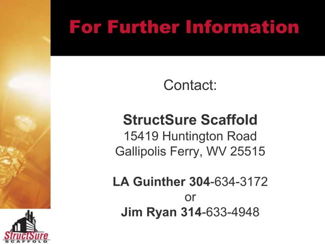 StructSure Scaffold Introduces Instant UpRight | PPT