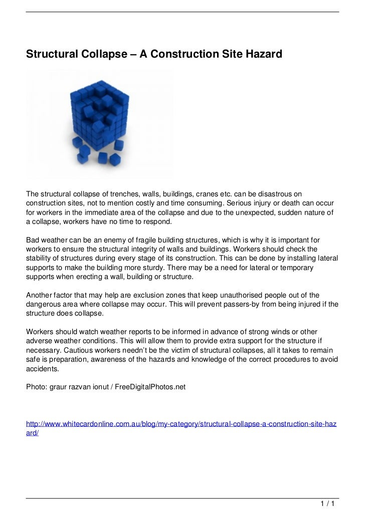 Structural Collapse – A Construction Site Hazard