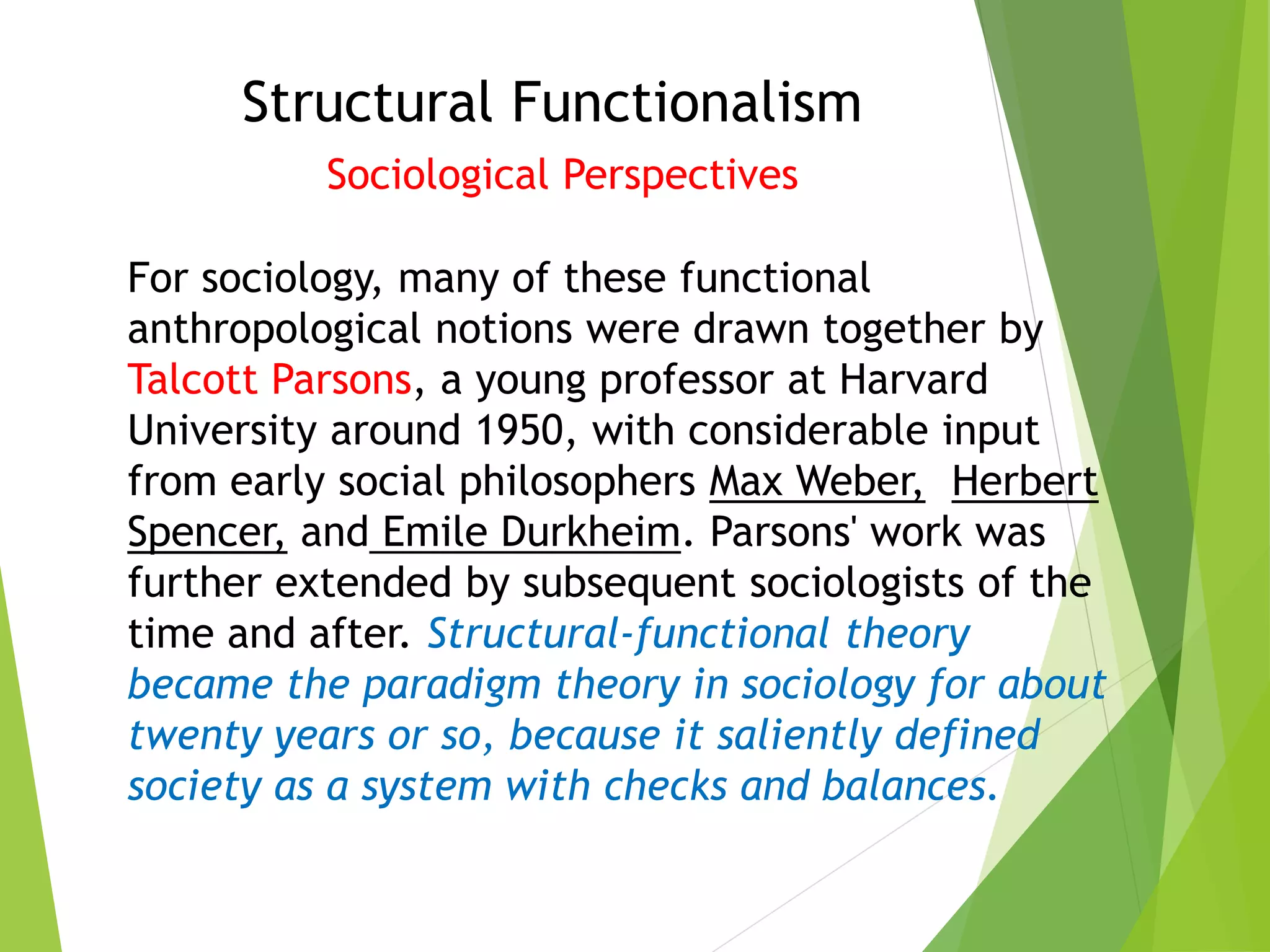 Structural functionalism | PPTX