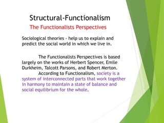 Structural functionalism | PPTX