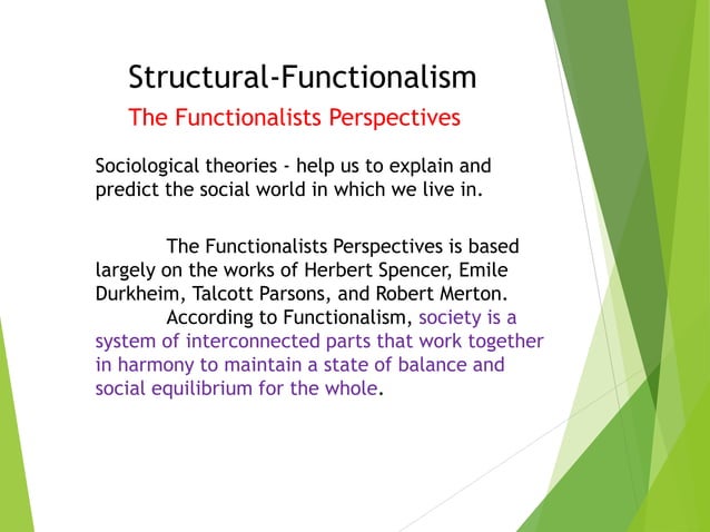 Structural functionalism | PPTX | Science