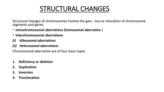 Structural aberrations of chromosomes | PPTX
