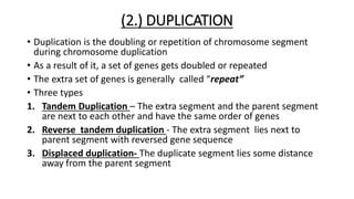 Structural aberrations of chromosomes | PPTX