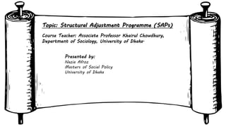 Structural Adjustment Programmes (SAPs) ppt | PDF