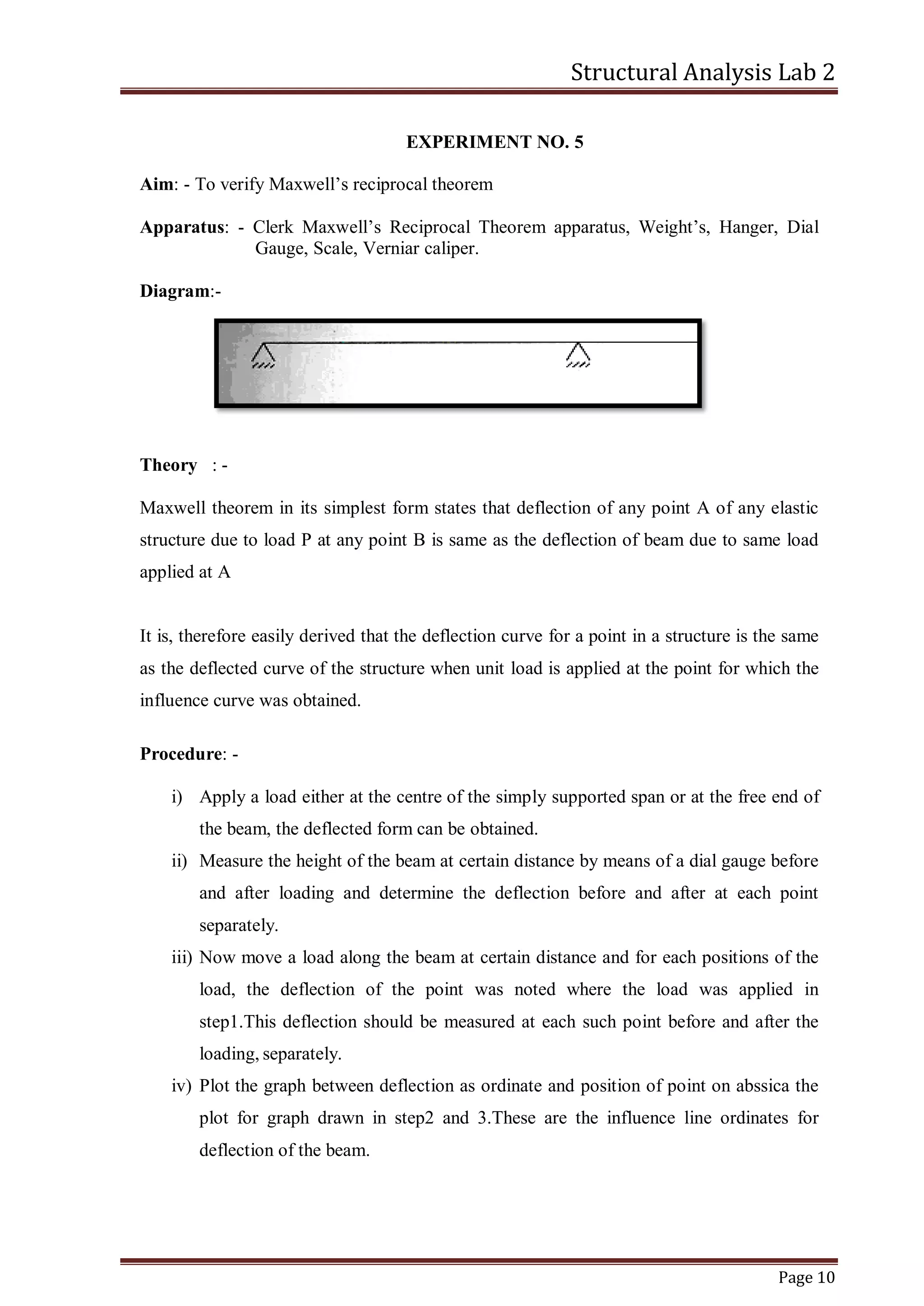 Structural analysis 2 lab manual | PDF