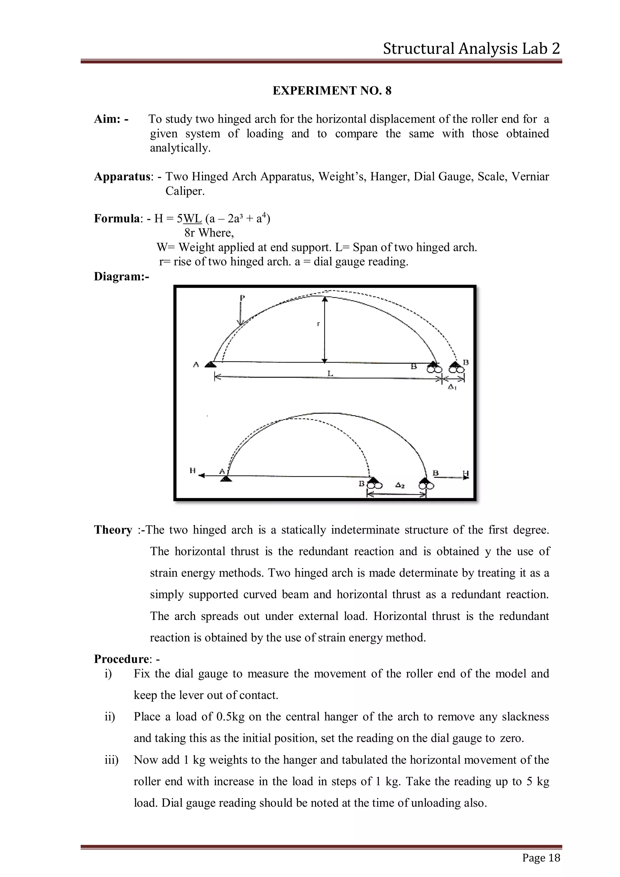 Structural analysis 2 lab manual | PDF