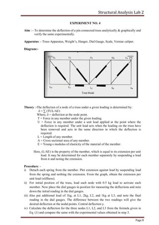 Structural analysis 2 lab manual | PDF