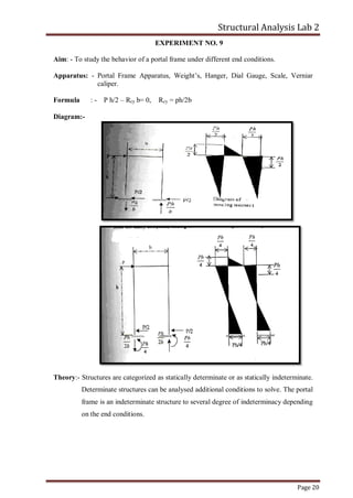 Structural analysis 2 lab manual | PDF