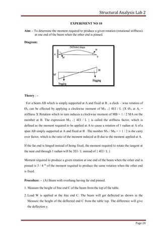 Structural analysis 2 lab manual | PDF