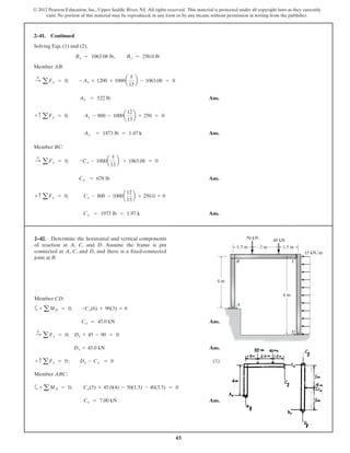 Structural Analysis 8th Edition Solutions Manual | PDF