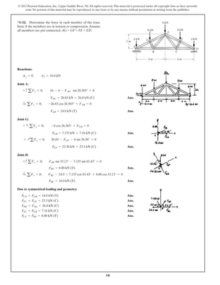 Structural Analysis 8th Edition Solutions Manual | PDF