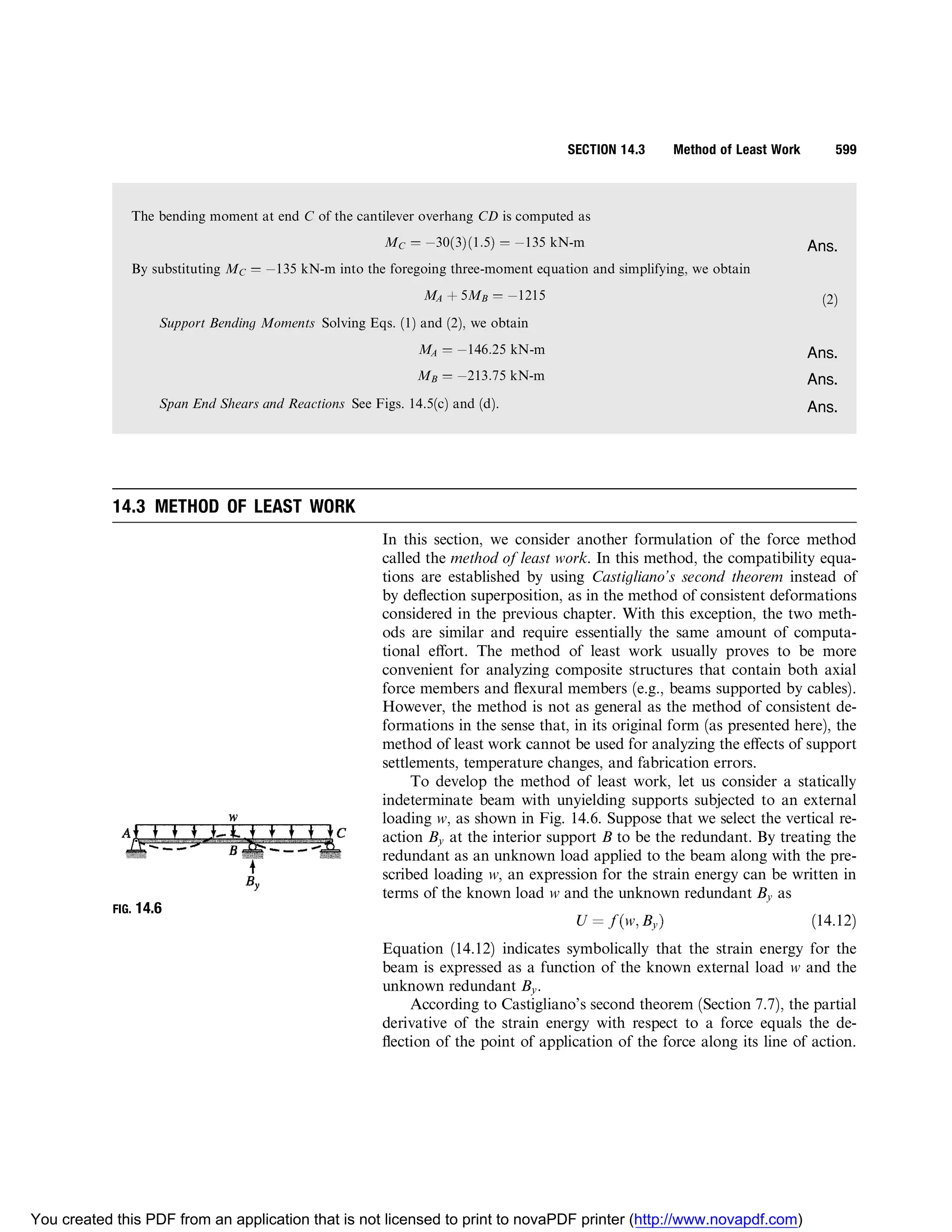 Three-Moment Equation and the Method of Least Work :Structural analysis ...
